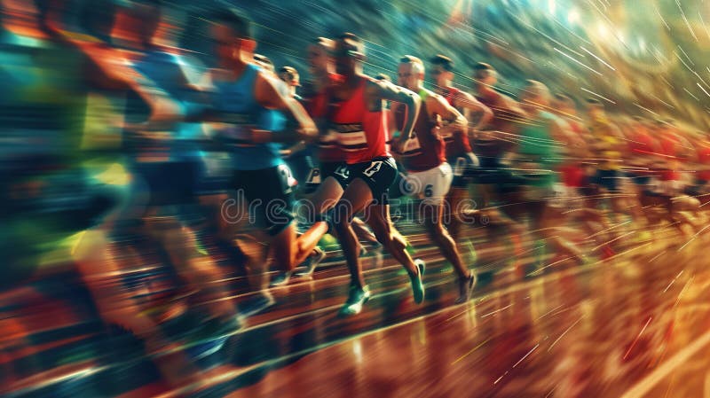 Running Athlete. Victory. Olympic Games. Generative Ai Stock ...