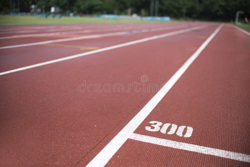 Running Athletic Track Bad Weather, Wet Stock Photo - Image of rubber ...