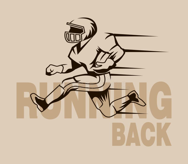 Running Back Graphic Isolated Stock Vector - Illustration of superbowl ...