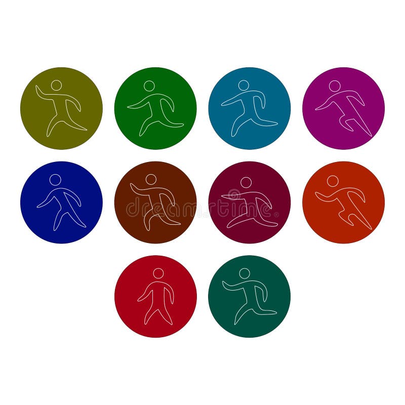 Running badge icon set stock vector. Illustration of icon - 254460567