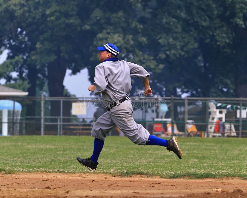 Baseball Player Running Bases Stock Image - Image of running, player ...
