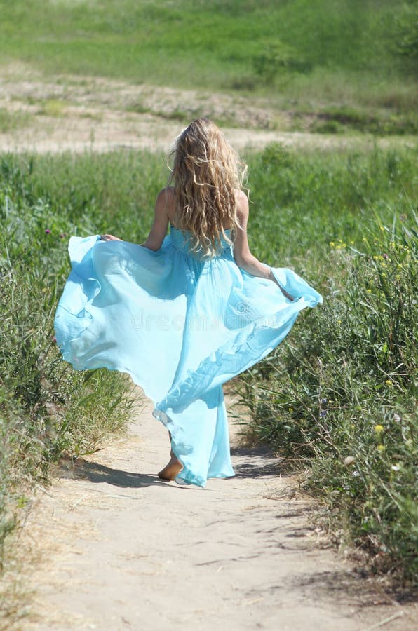 Running beauty stock image. Image of blond, flower, glamour - 14939687