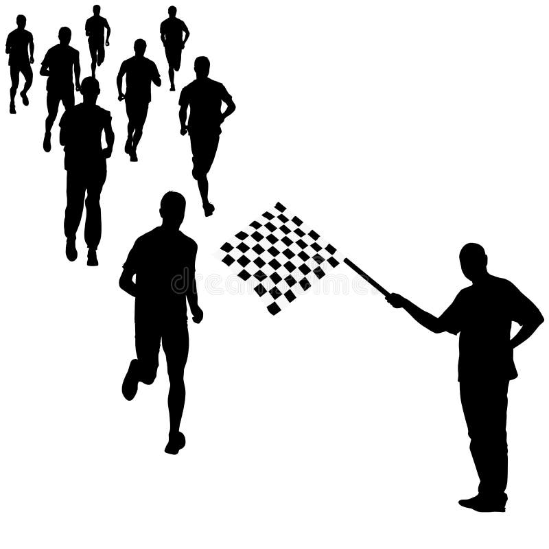 Running Black Silhouettes. Vector Illustration Stock Vector ...