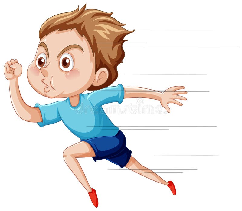 Running Boy Cartoon Character on White Background Stock Vector ...