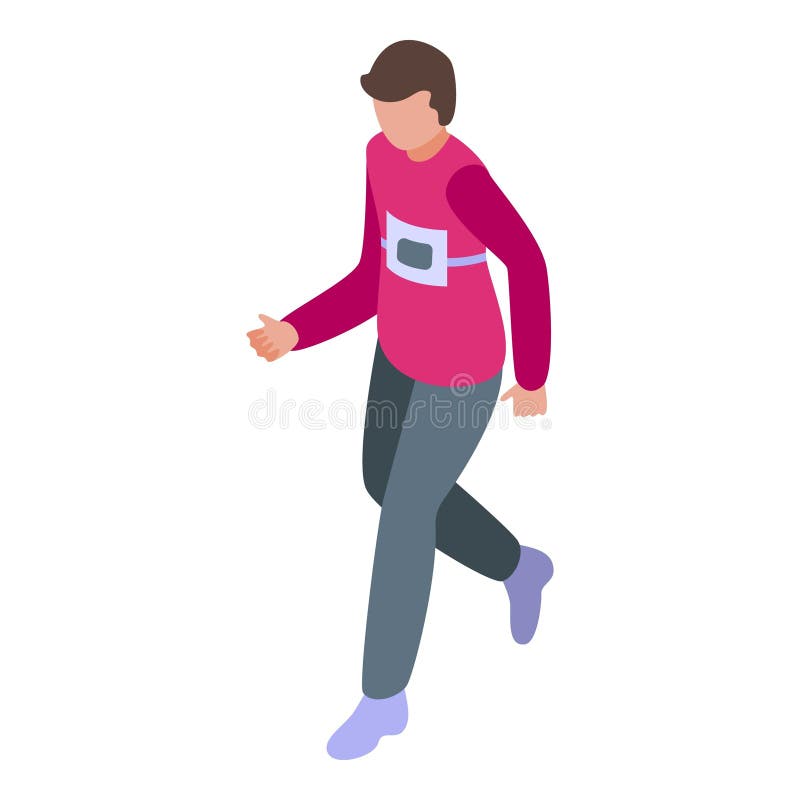 Running Boy Icon Isometric Vector. Fat Disease Stock Vector ...
