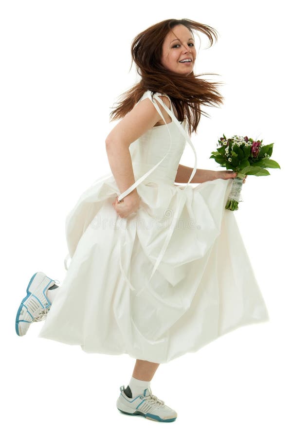 Running bride stock photo. Image of away, cute, concept - 17018654