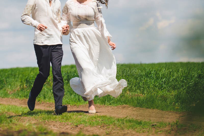 Bride Groom Running Green Grass Stock Photos - Free & Royalty-Free ...