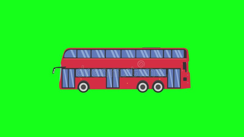 Running Bus Animation, Flat Cartoon on Green Screen Stock Video - Video ...