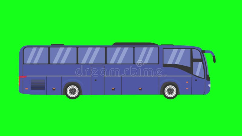Running Bus Animation, Flat Cartoon on Green Screen Stock Footage ...
