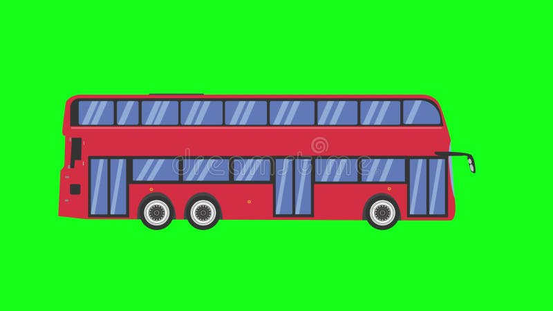 Running Bus Animation, Flat Cartoon on Green Screen Stock Video - Video ...