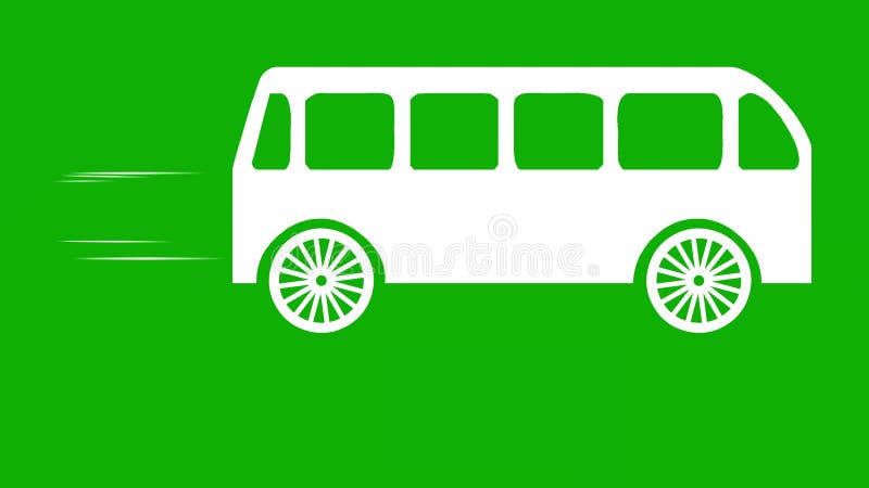 Running Bus Animation Motion Graphics with Green Screen Background ...