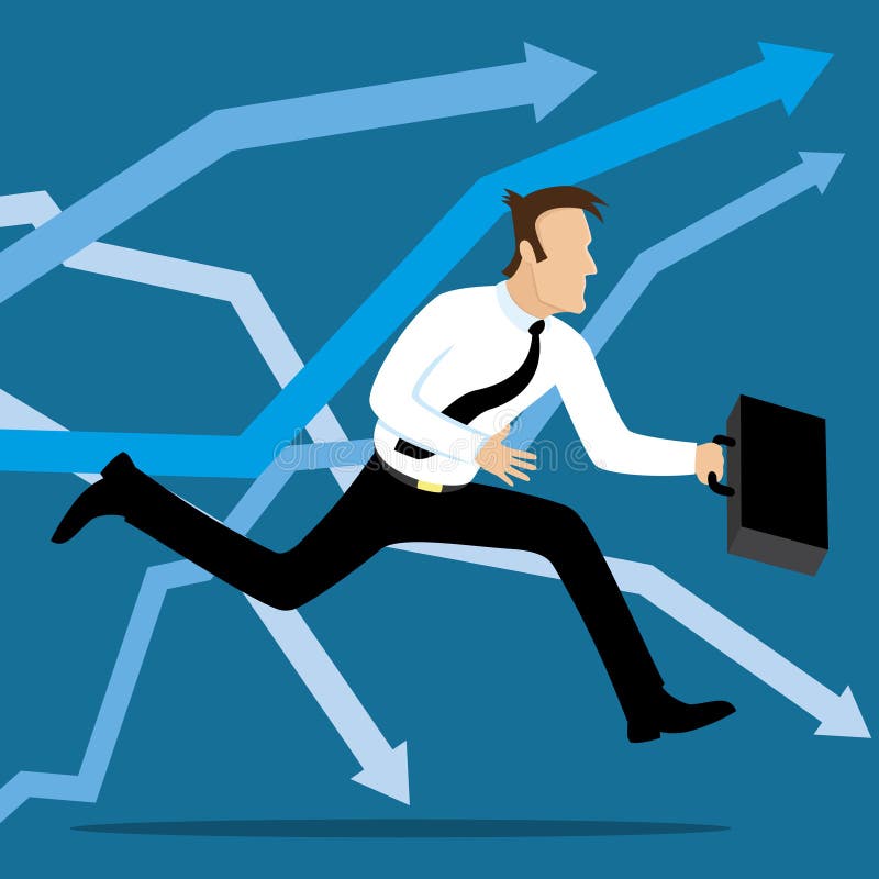 Running business man. stock vector. Illustration of people - 96326323