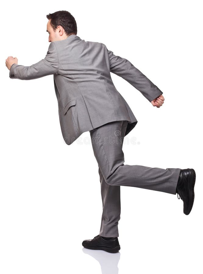 Running Businessman Isolated Stock Image - Image of running ...