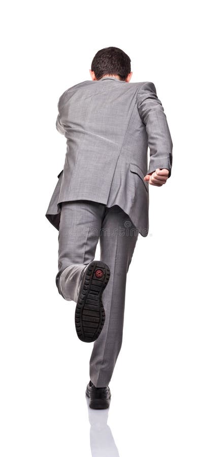 Running Businessman Isolated Stock Image - Image of running ...