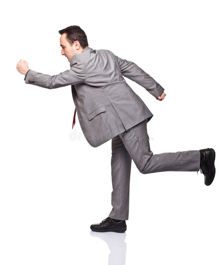 Running Businessman Isolated Stock Image - Image of running ...