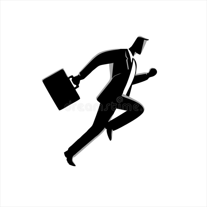 Running Businessman Element in Flat Simple Style on White Background ...