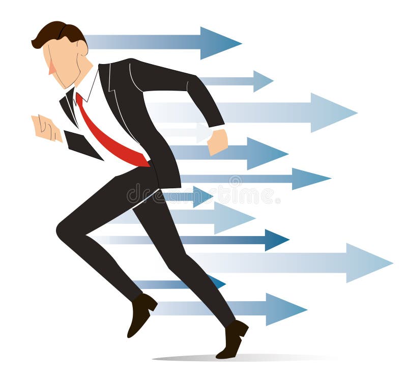 Running Businessman , Reaching Business Concept Vector Illustration ...