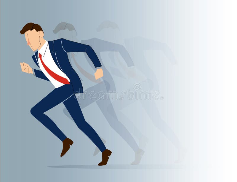 Running Businessman Vector Illustration Stock Vector - Illustration of ...