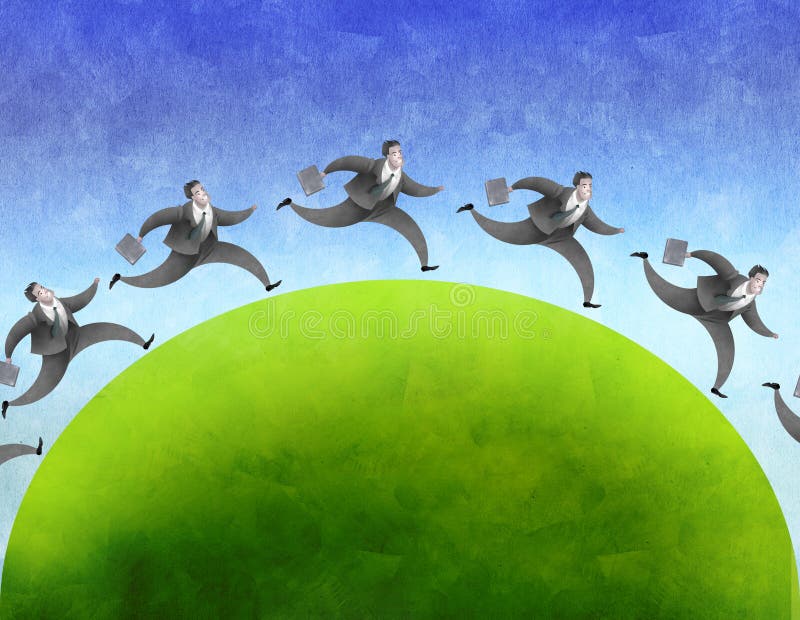 Running businessmen stock illustration. Illustration of champion - 39091318