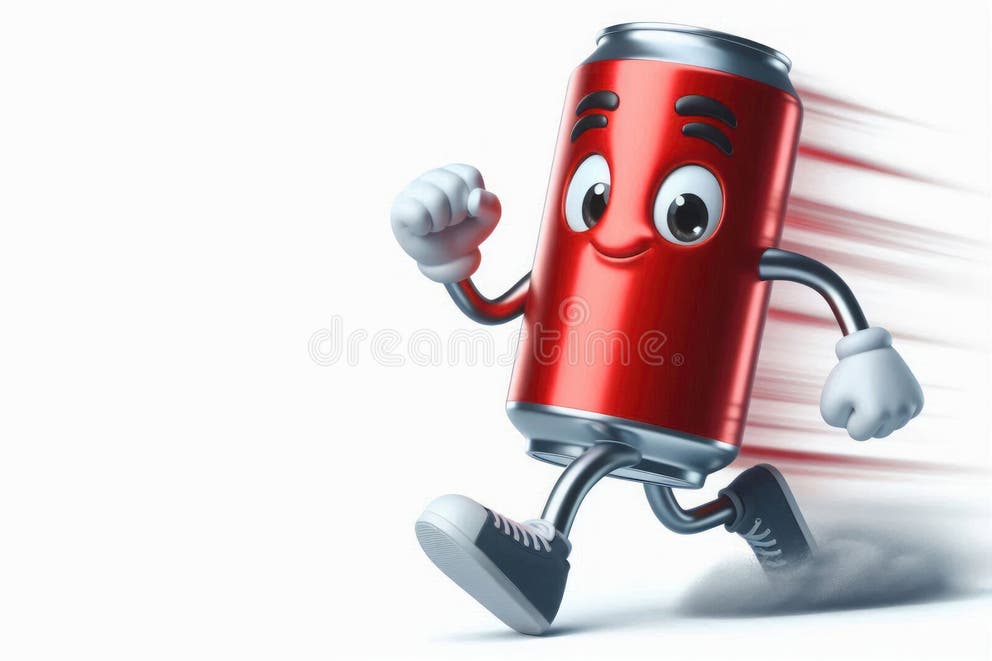 Running Can of Soda. Space for Text. Stock Photo - Image of energetic ...