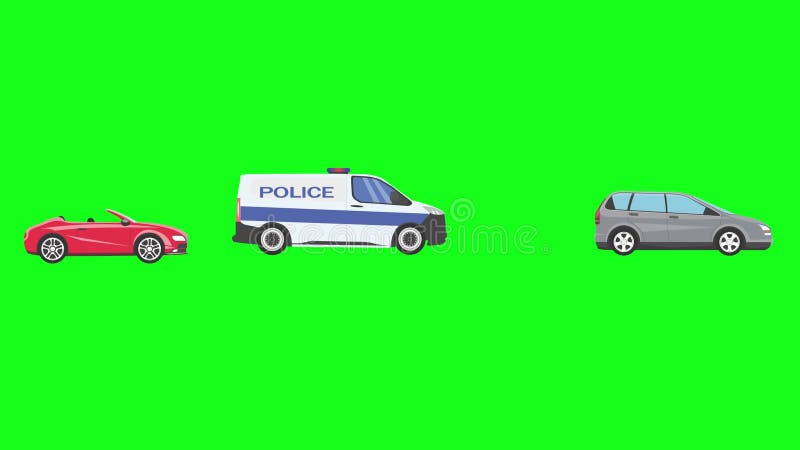 Running Cars Animation on Green Screen Stock Footage - Video of screen ...