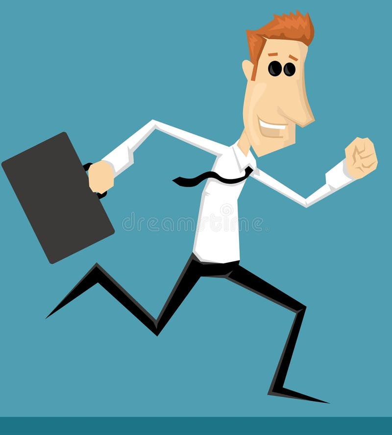 Running Cartoon Office Worker Stock Vector - Illustration of clip, male ...