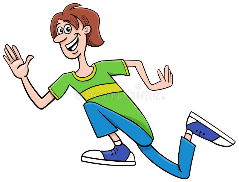 Running Cartoon Young Man Comic Character Stock Vector - Illustration ...