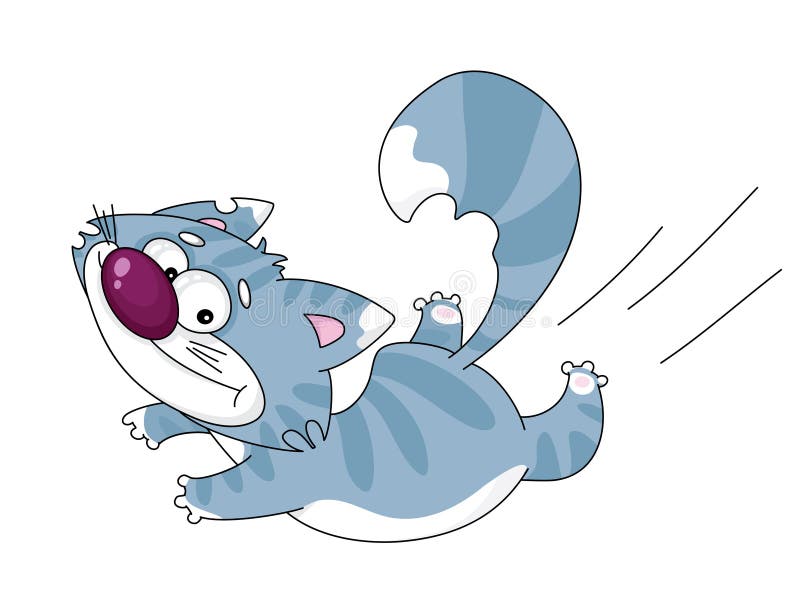 Running cat stock vector. Illustration of funny, cartoon - 14826358