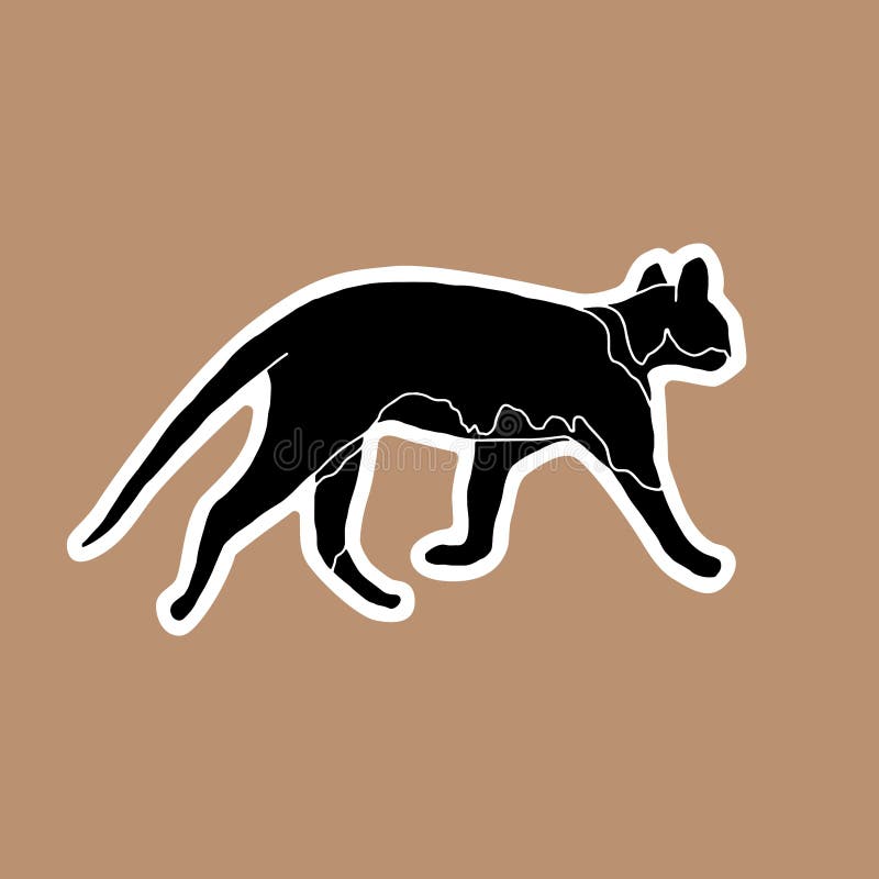 Running Cat Vector Illustration in Doodle Style Stock Vector ...