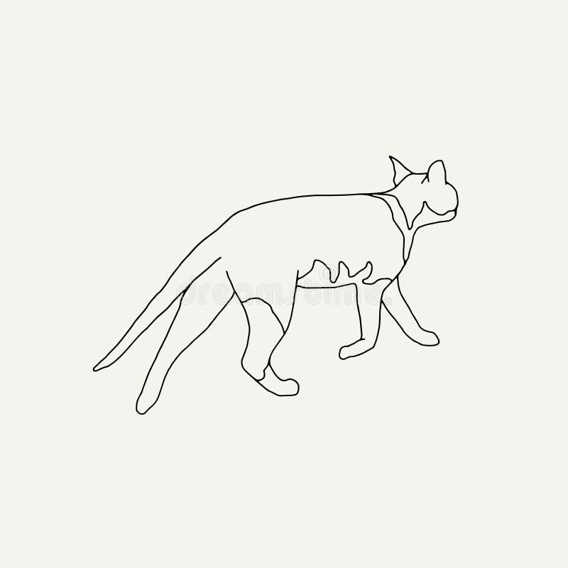Running Cat Vector Illustration in Doodle Style Stock Vector ...