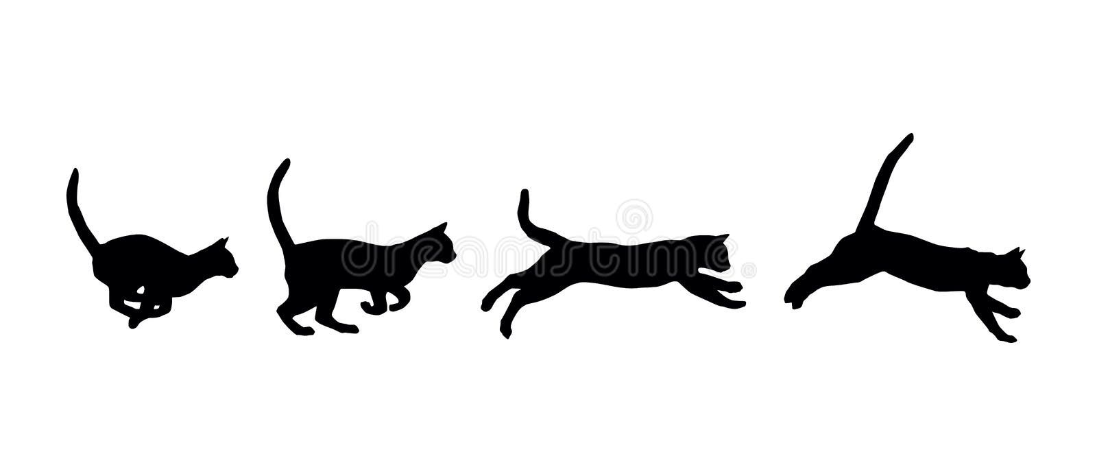 Black Cat Jumping Sprite stock vector. Illustration of simple - 55208697