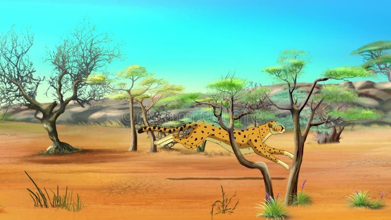 Running Cheetah. Classic Disney Style UHD Animation with Alpha Channel ...