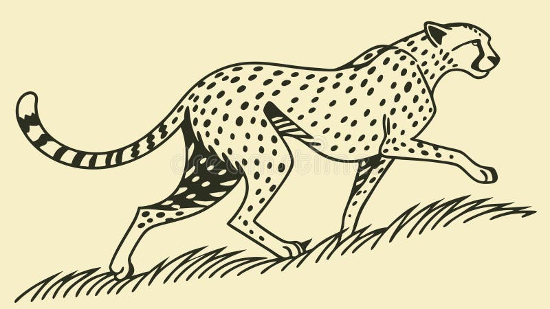 Running Cheetah, Speed and Agility, Vector Design Generative AI Stock ...