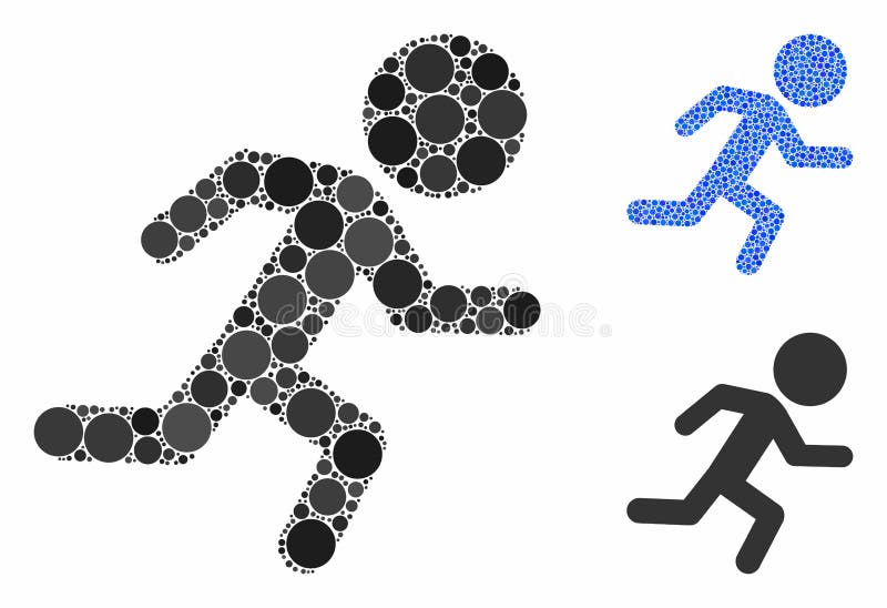 Running Child Mosaic Icon of Circle Dots Stock Illustration ...