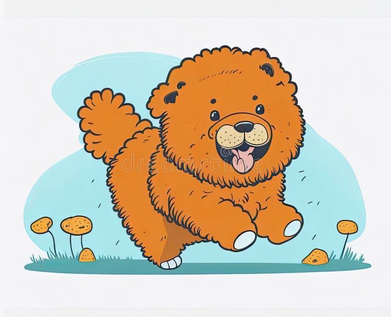 Running Chow Chow Puppy. Generative Ai Stock Illustration ...