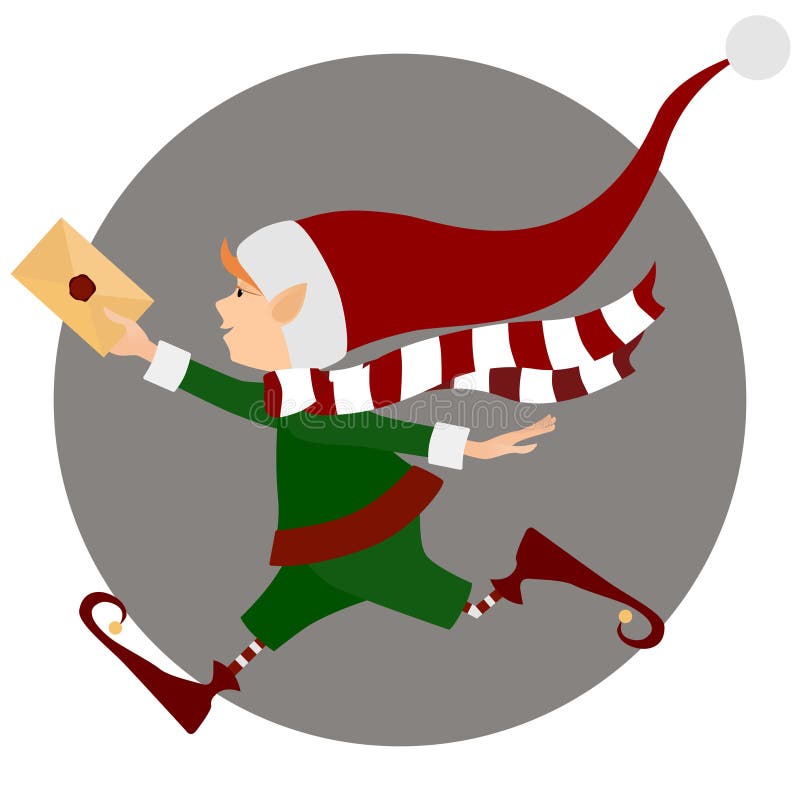 Christmas Elf Running Stock Illustrations – 303 Christmas Elf Running ...