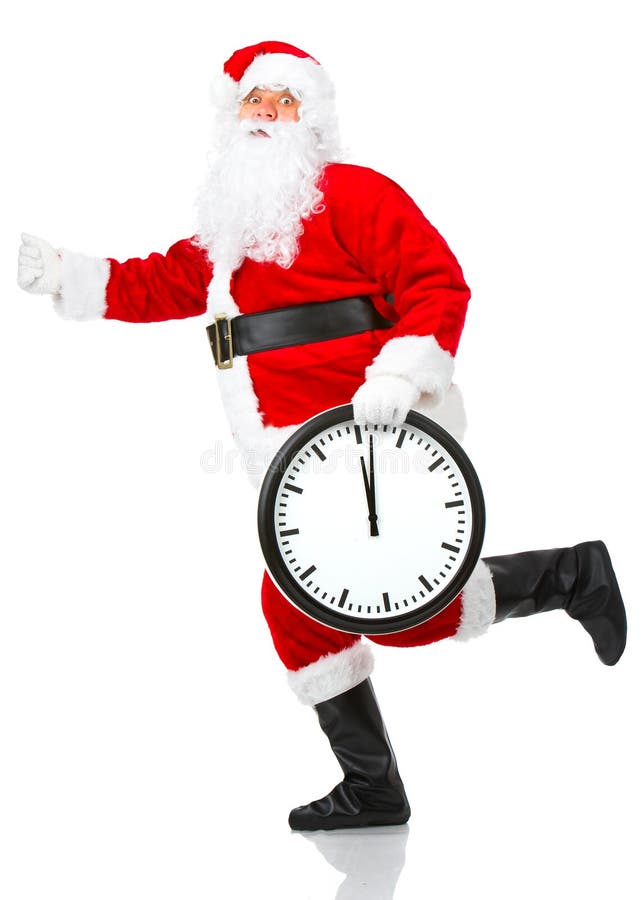 Happy Running Christmas Santas Stock Image - Image of white, party: 6993299