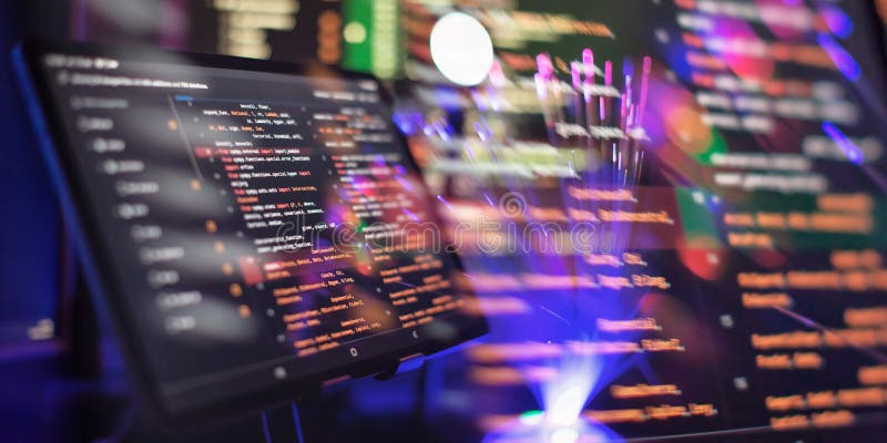 Running Computer Data Programming Coding Script Text On Screen