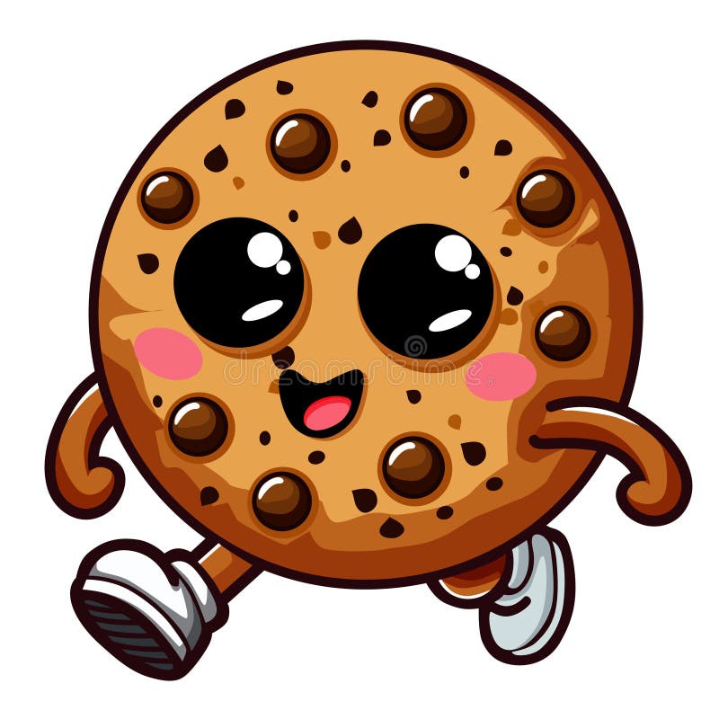 Running Cookies Cartoon Character Stock Vector - Illustration of baking ...