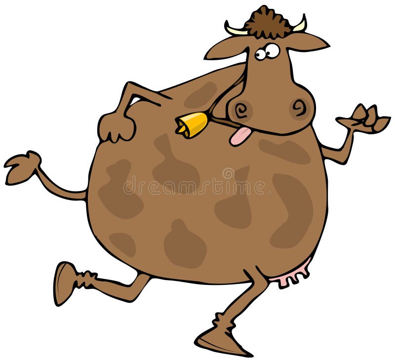 Running Cow stock illustration. Illustration of udder - 12488518