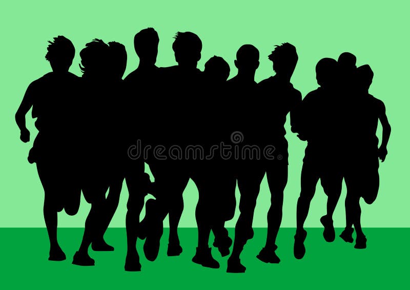 Women Marathon Silhouette stock vector. Illustration of fitness - 58374177