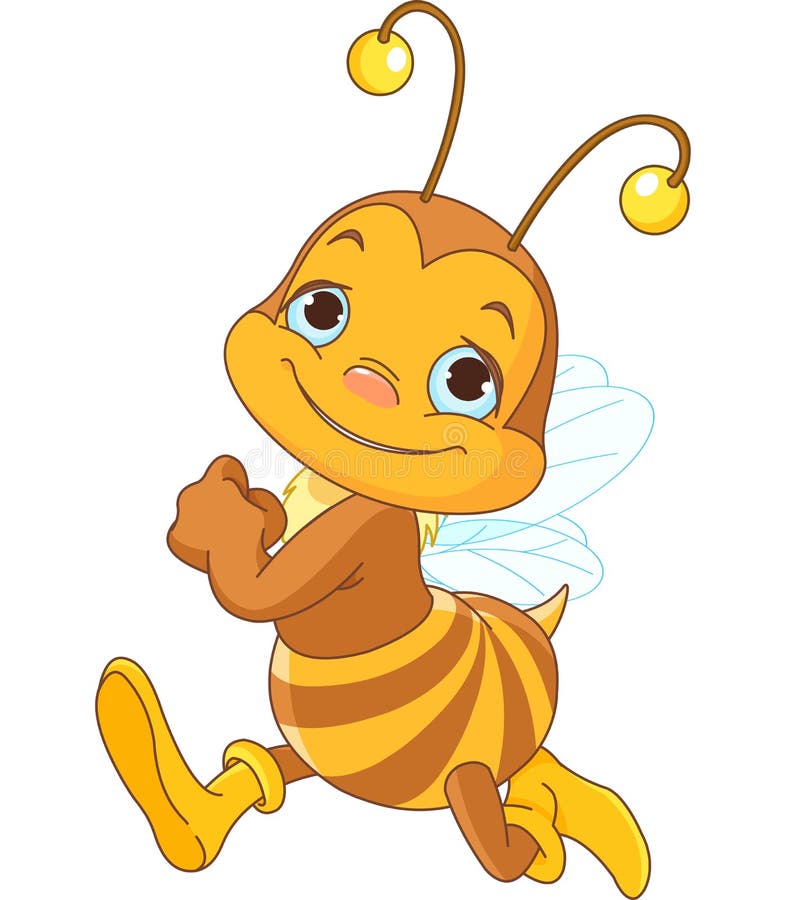 Running cute bee stock vector. Illustration of busy, physical - 39826465