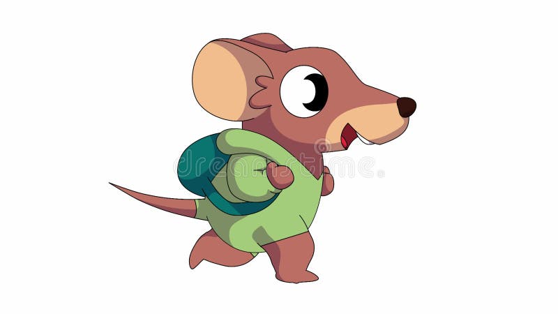 Running Cute Mouse with Backpack. Stock Video - Video of alpha ...