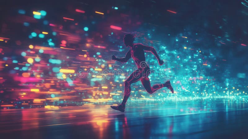 Running through a Cyberpunk Dream with Explosive Neon Color Splashes ...