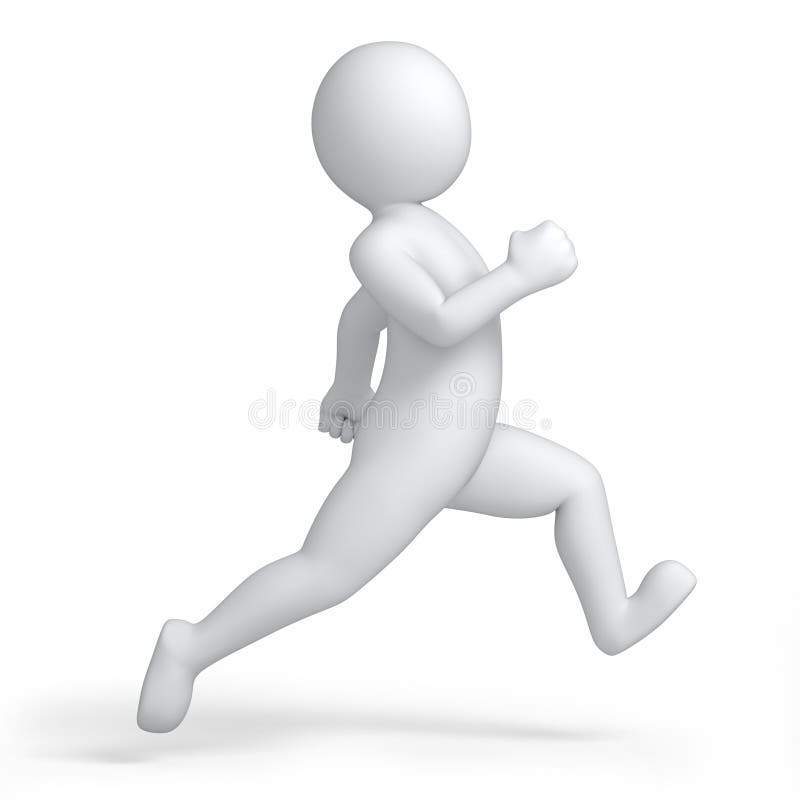 Running 3d human stock illustration. Illustration of character - 34601896