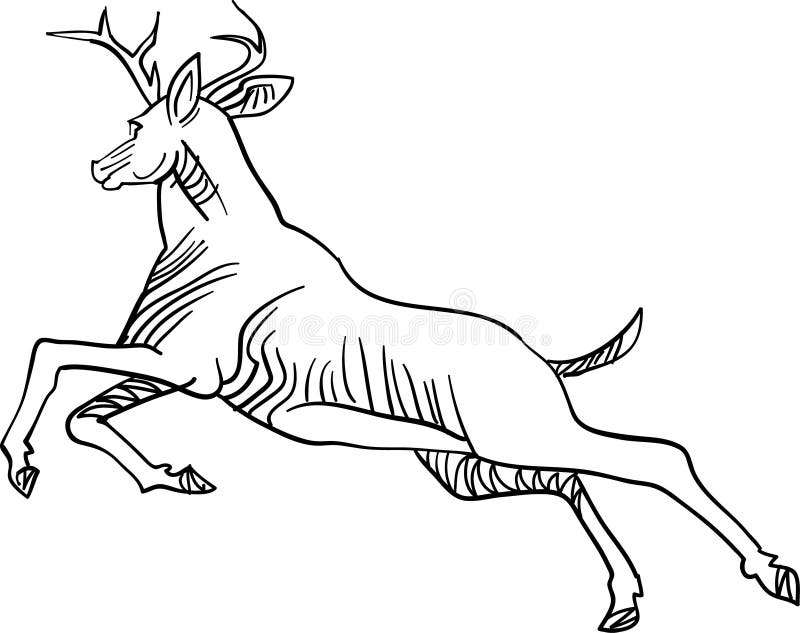 Running deer vector stock vector. Illustration of quick - 33873968