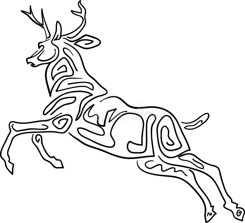 Running deer vector stock vector. Illustration of quick - 33873968