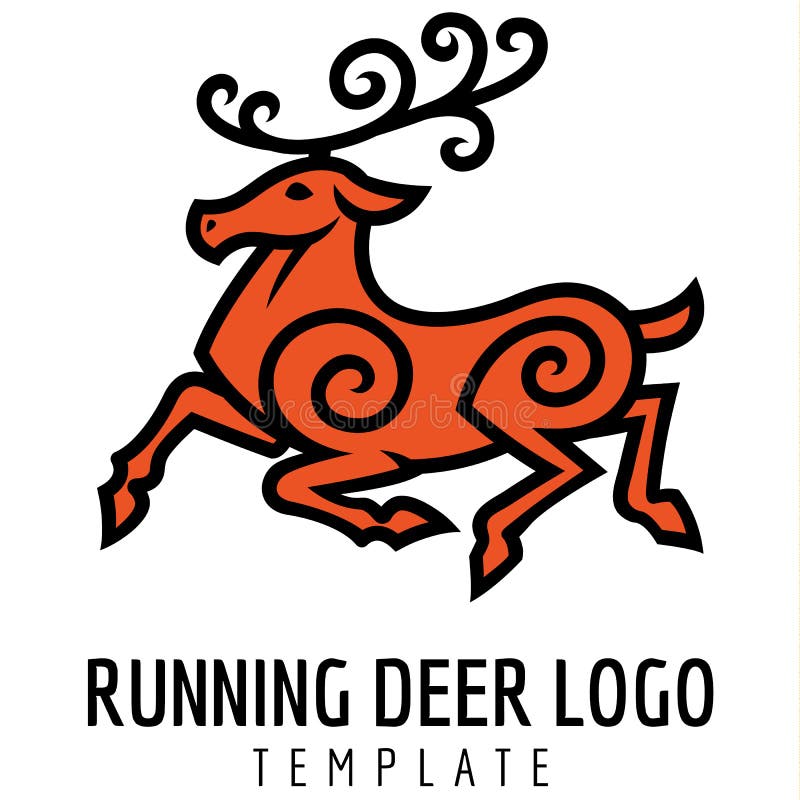 Running deer stock illustration. Illustration of element - 57363416
