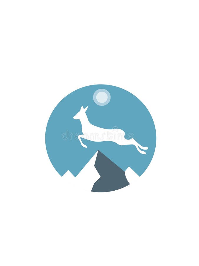 Running Deer Over the Mountains Stock Vector - Illustration of adult ...