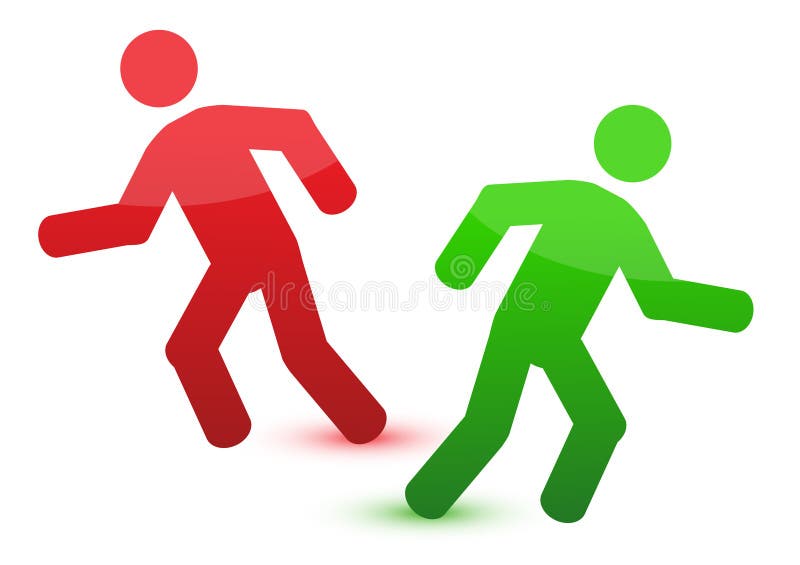Running Different Directions Illustration Stock Vector - Illustration ...